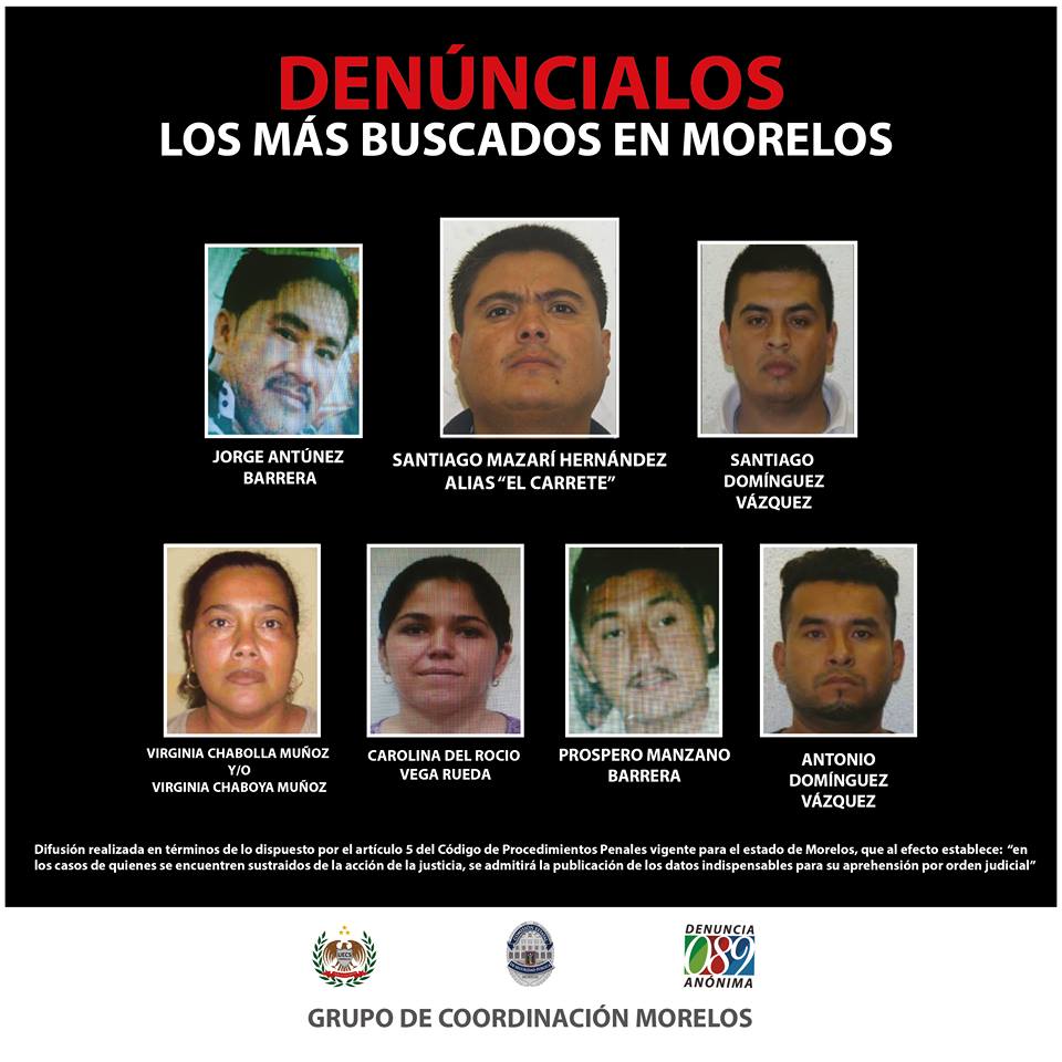 CES da a conocer los 15 más buscados en Morelos por secuestro – Zona ...