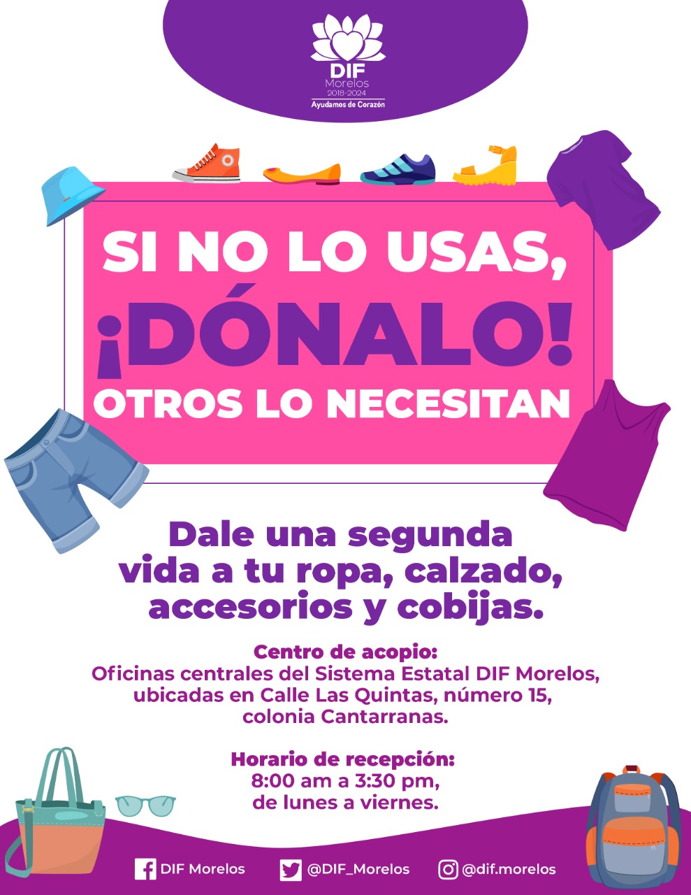 Invita DIF Morelos a donar ropa para los más vulnerables – Zona Centro ...
