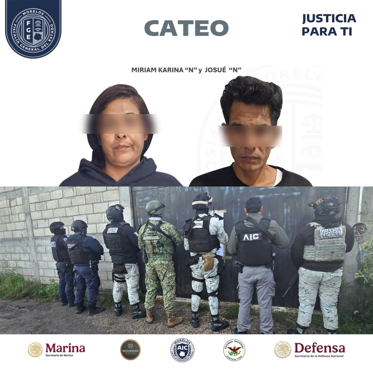 Una pareja y un adolescente fueron detenidos durante un cateo en la colonia 19 de Febrero en ...